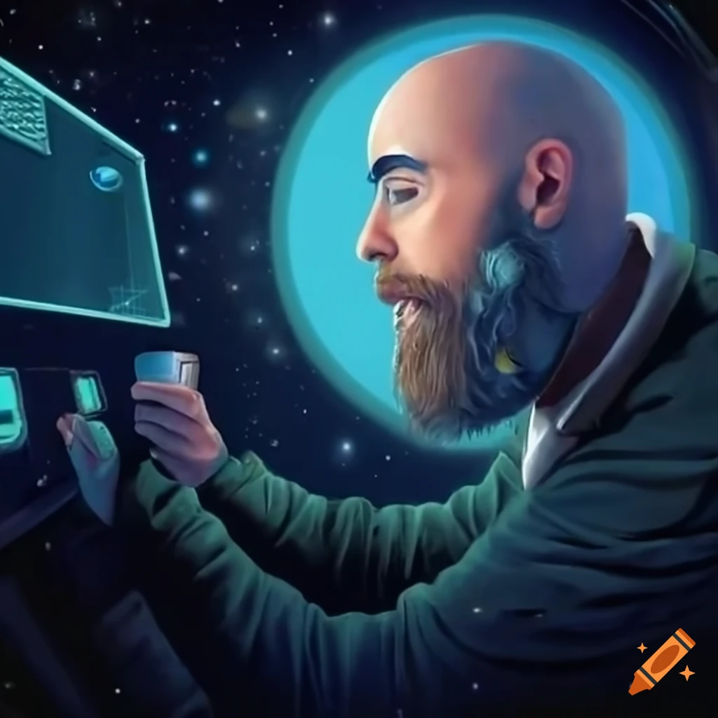 Jesus portrayed as an astronaut in space on Craiyon