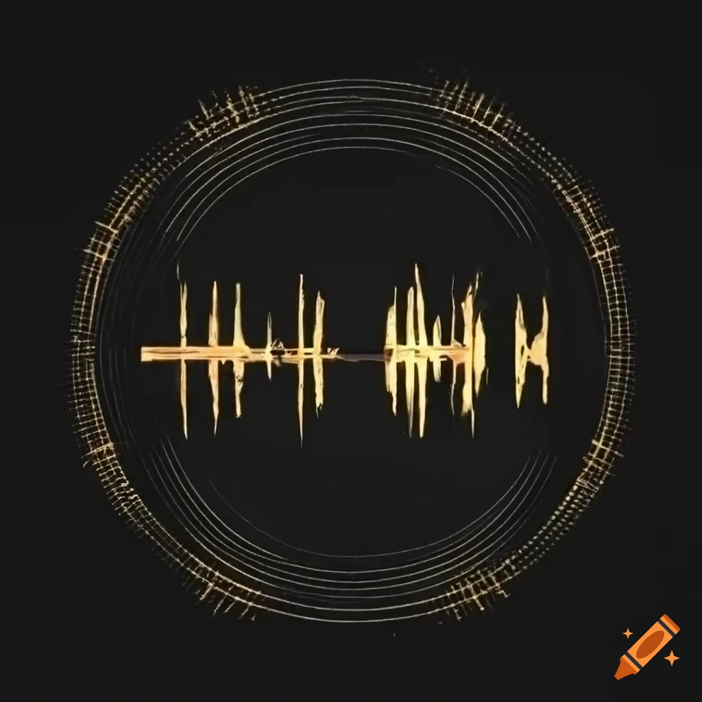 Black and gold soundwave logo on black background