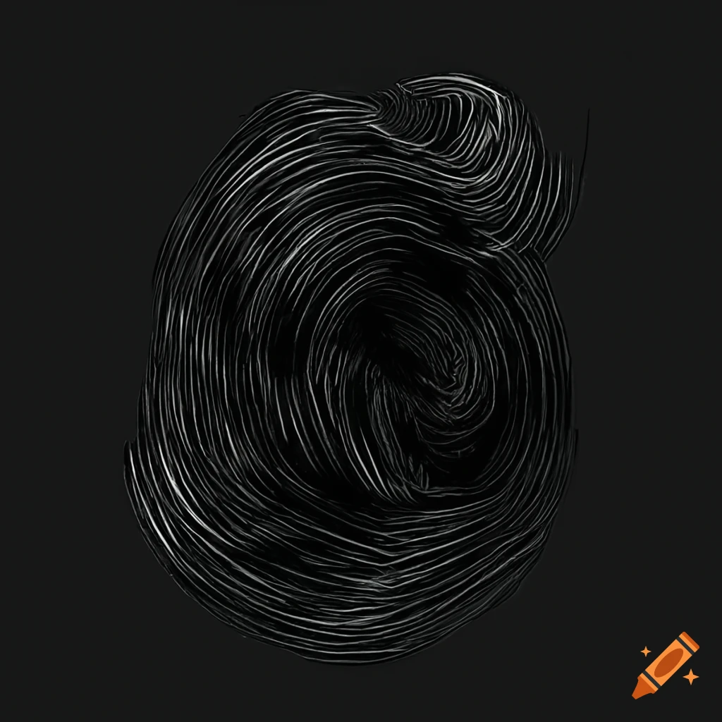 Artistic representation of a time loop in darkness on Craiyon