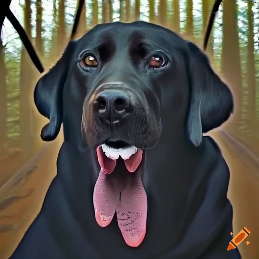 Hyperrealistic video of a black labrador retriever on Craiyon