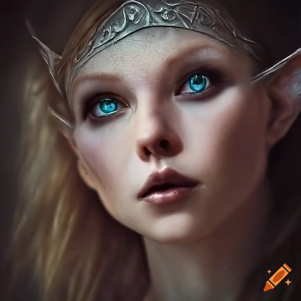 Art of an ethereal elf woman flying in the clouds