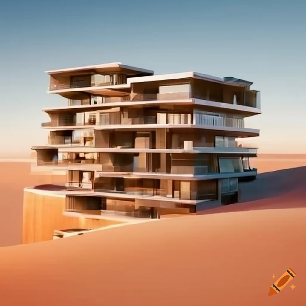 Realistic residential building with modern design on Craiyon