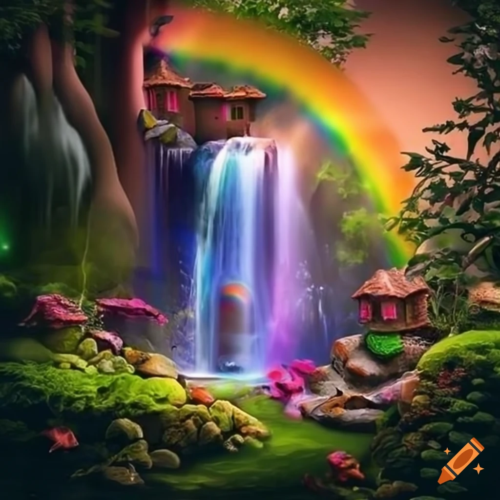 Dreamland fantasy world with chocolate river, marshmallow boats, and ...