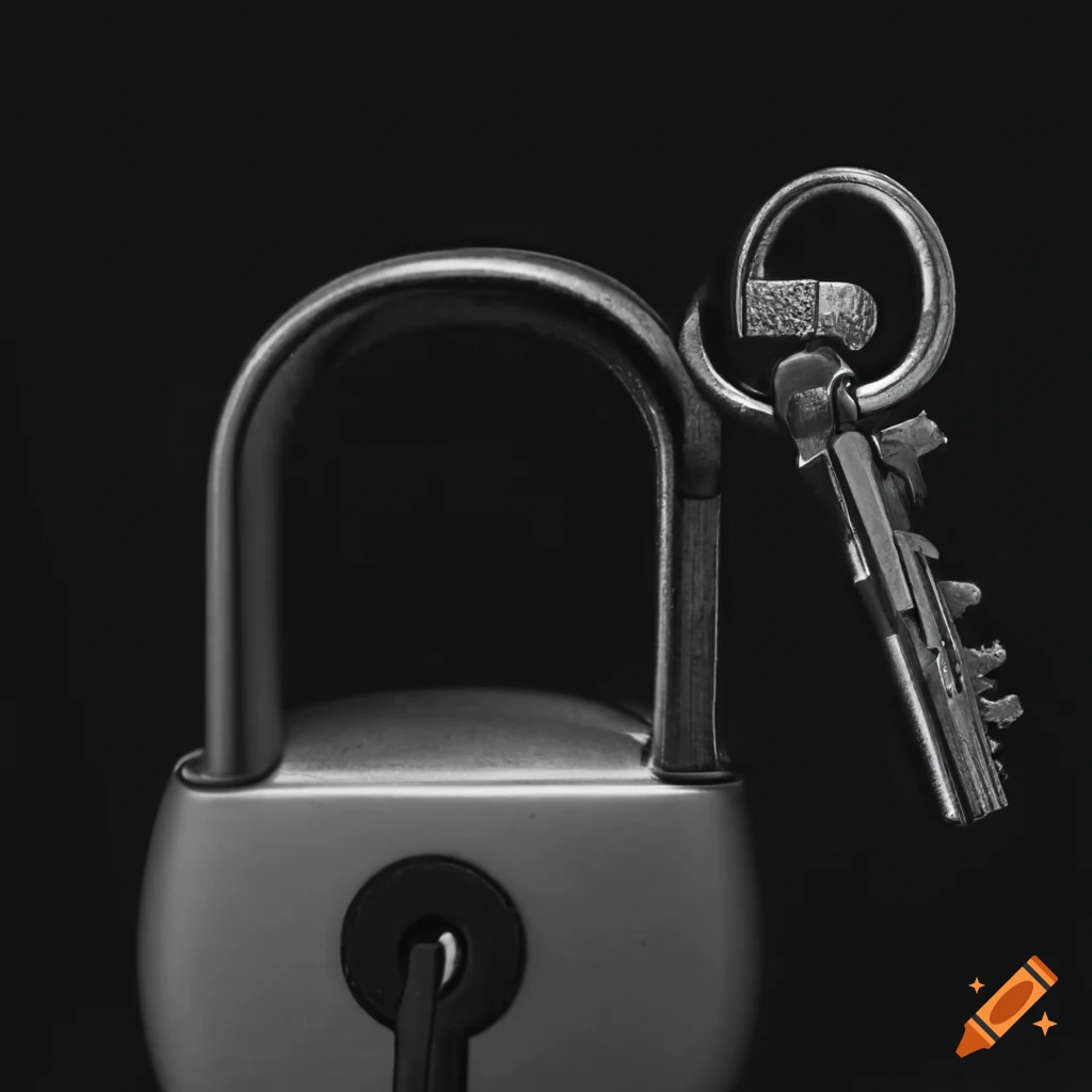Image of a lock and key on Craiyon