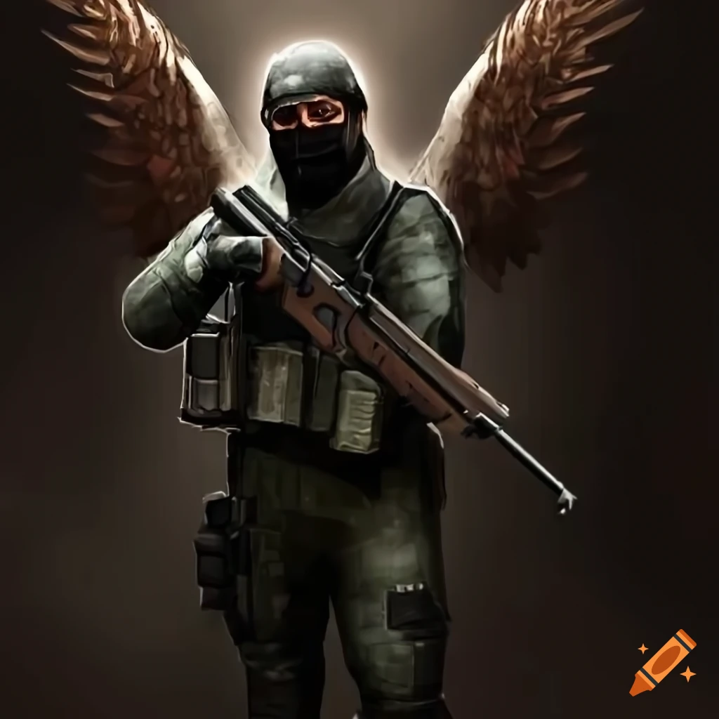 Angel wings sniper rifle from counter strike on Craiyon