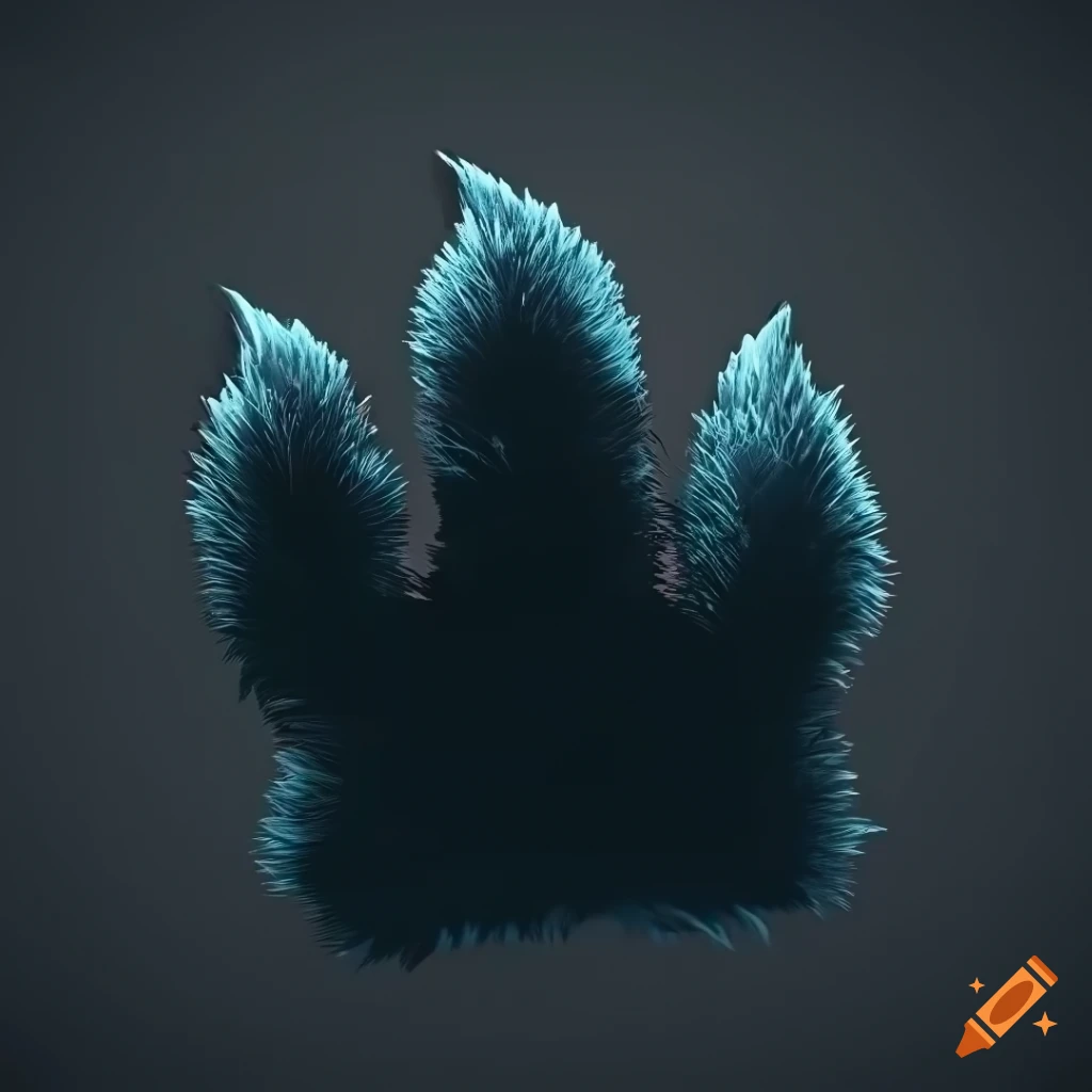 A detailed rendering of a wolf's paw print on Craiyon