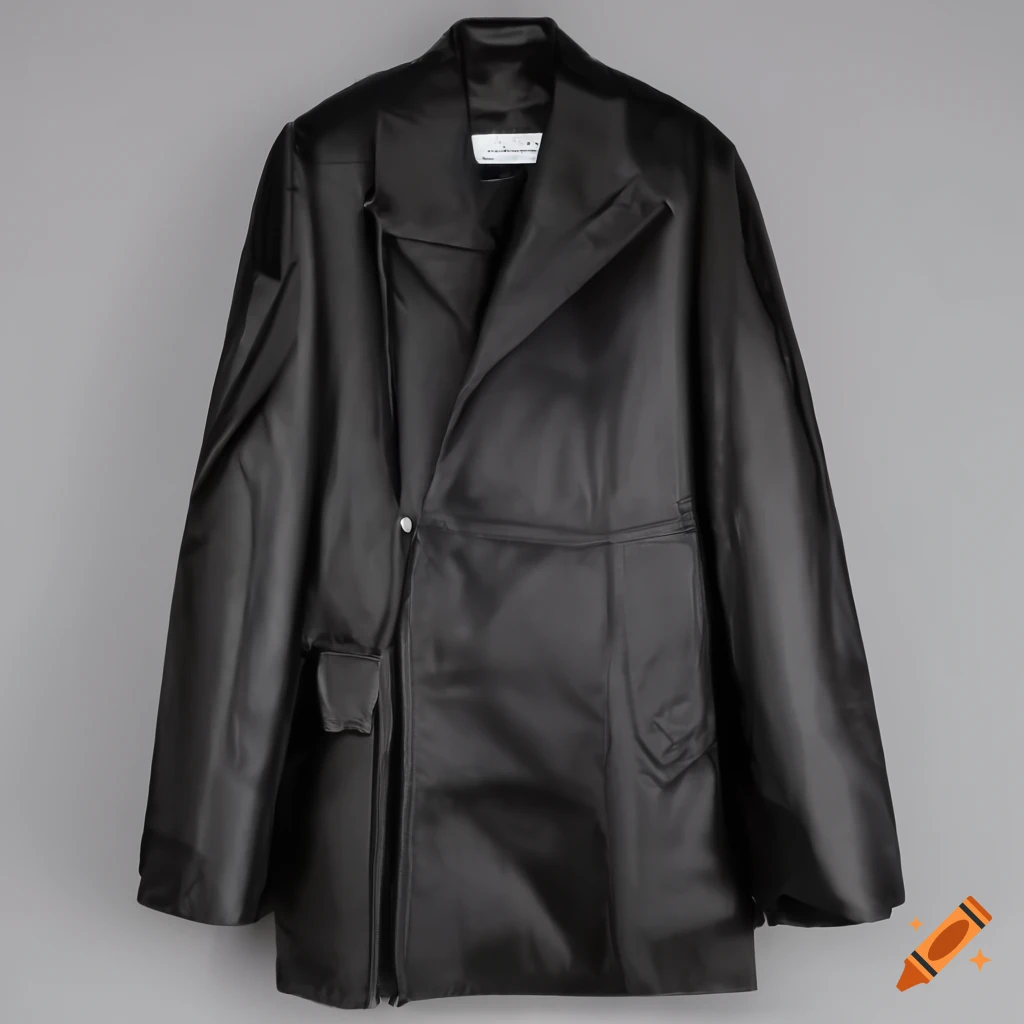 Black full-length men's jacket by raf simons on Craiyon