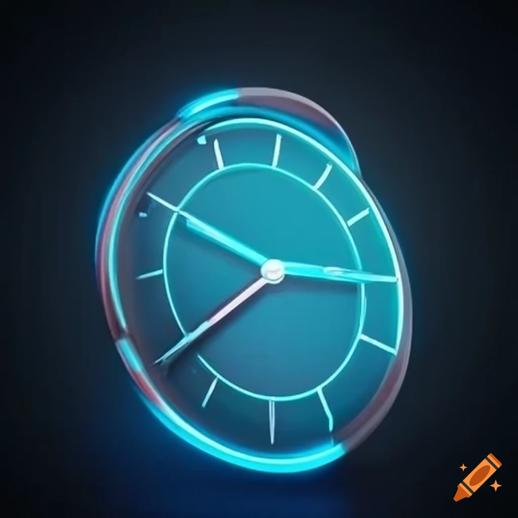 Ethereal clock in the fog with a shining green light on Craiyon