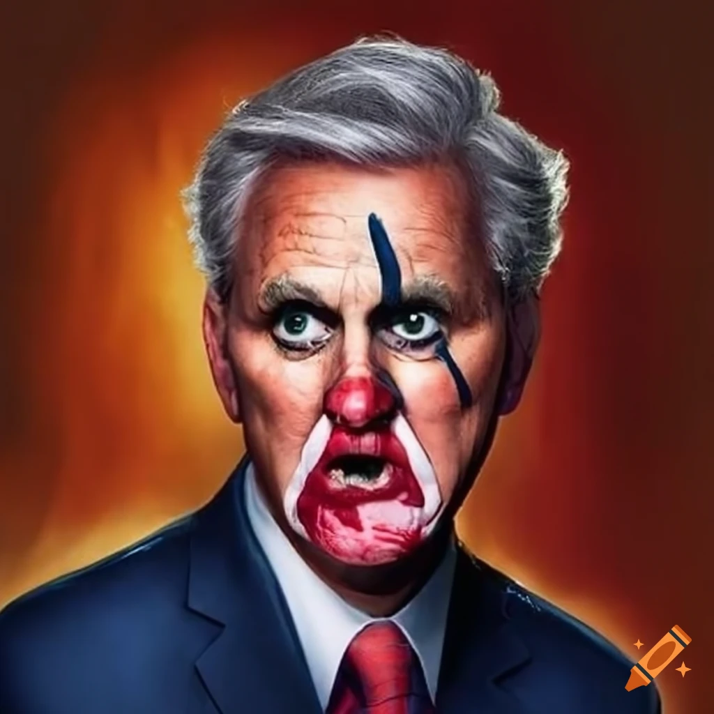 Portrait of kevin mccarthy as a clown
