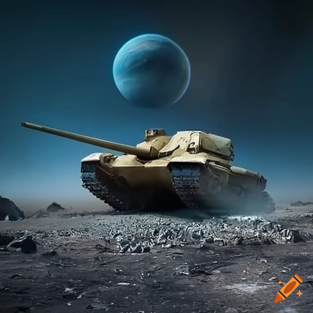 Image of a high-tech soviet tank on an alien planet on Craiyon