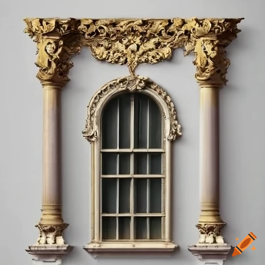 Renaissance rococo-style altar with window pillars on Craiyon