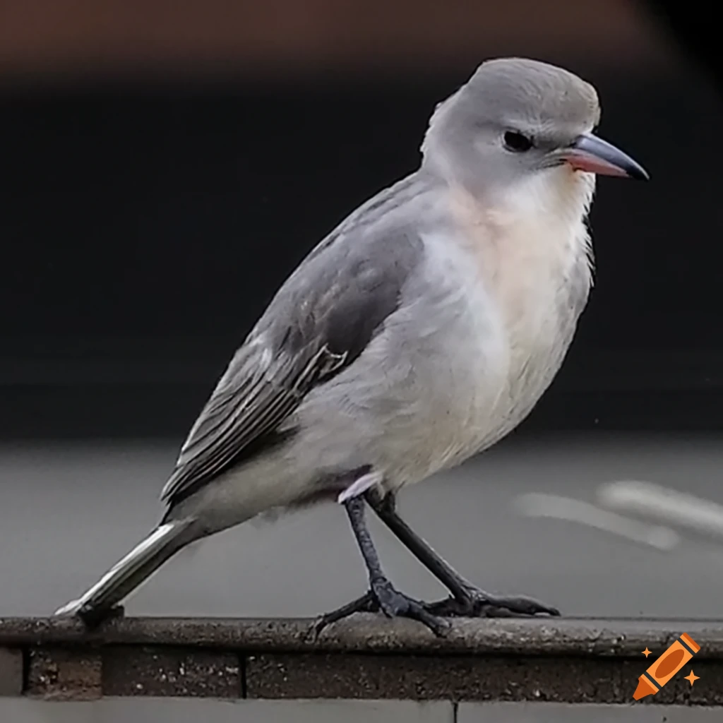 Grey birds in a city on Craiyon