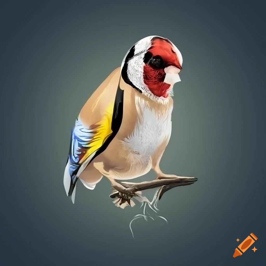European goldfinch in a cage on Craiyon