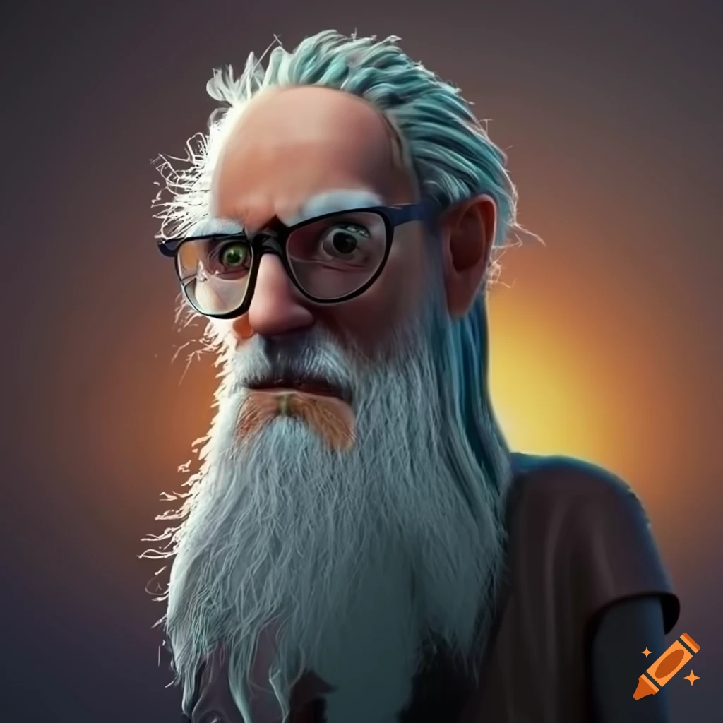 Artistic portrayal of a charismatic bearded character on a cliff on Craiyon