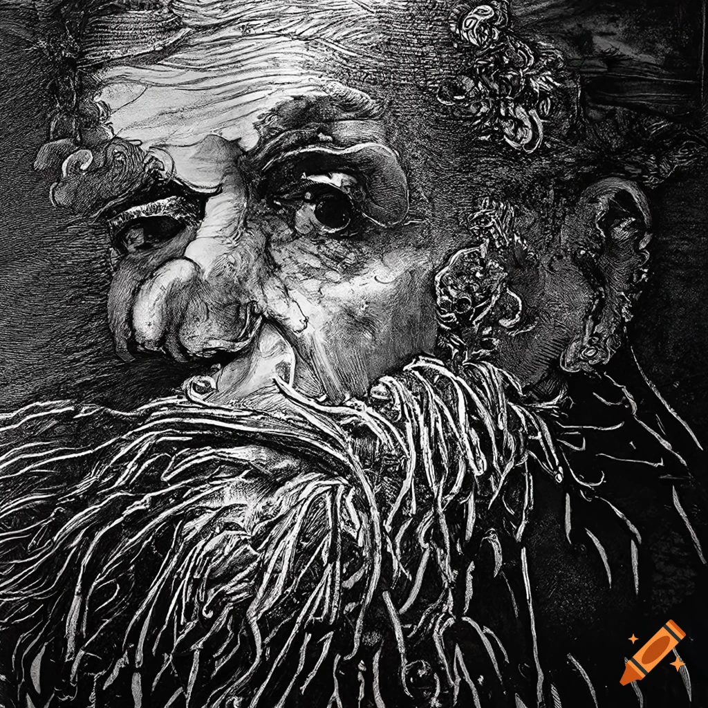 Long shot view painting with bold clean lines on Craiyon