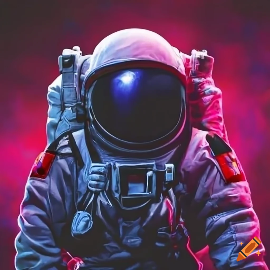 Glowing slime in a futuristic astronaut suit on Craiyon