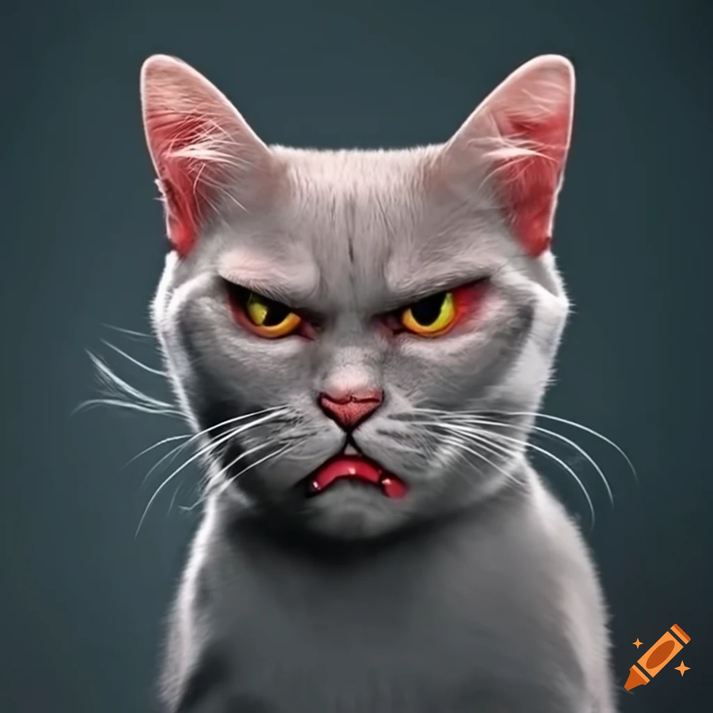 Image of an angry cat multitasking on Craiyon