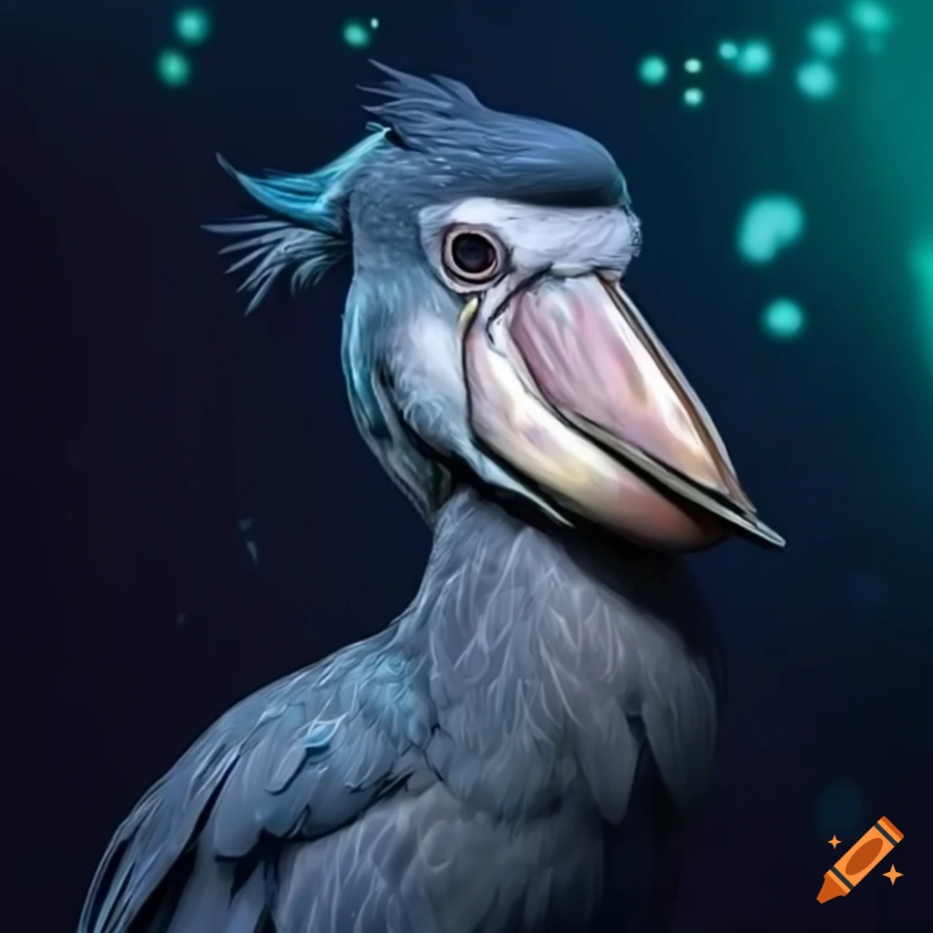 Cyberpunk shoebill icon on Craiyon