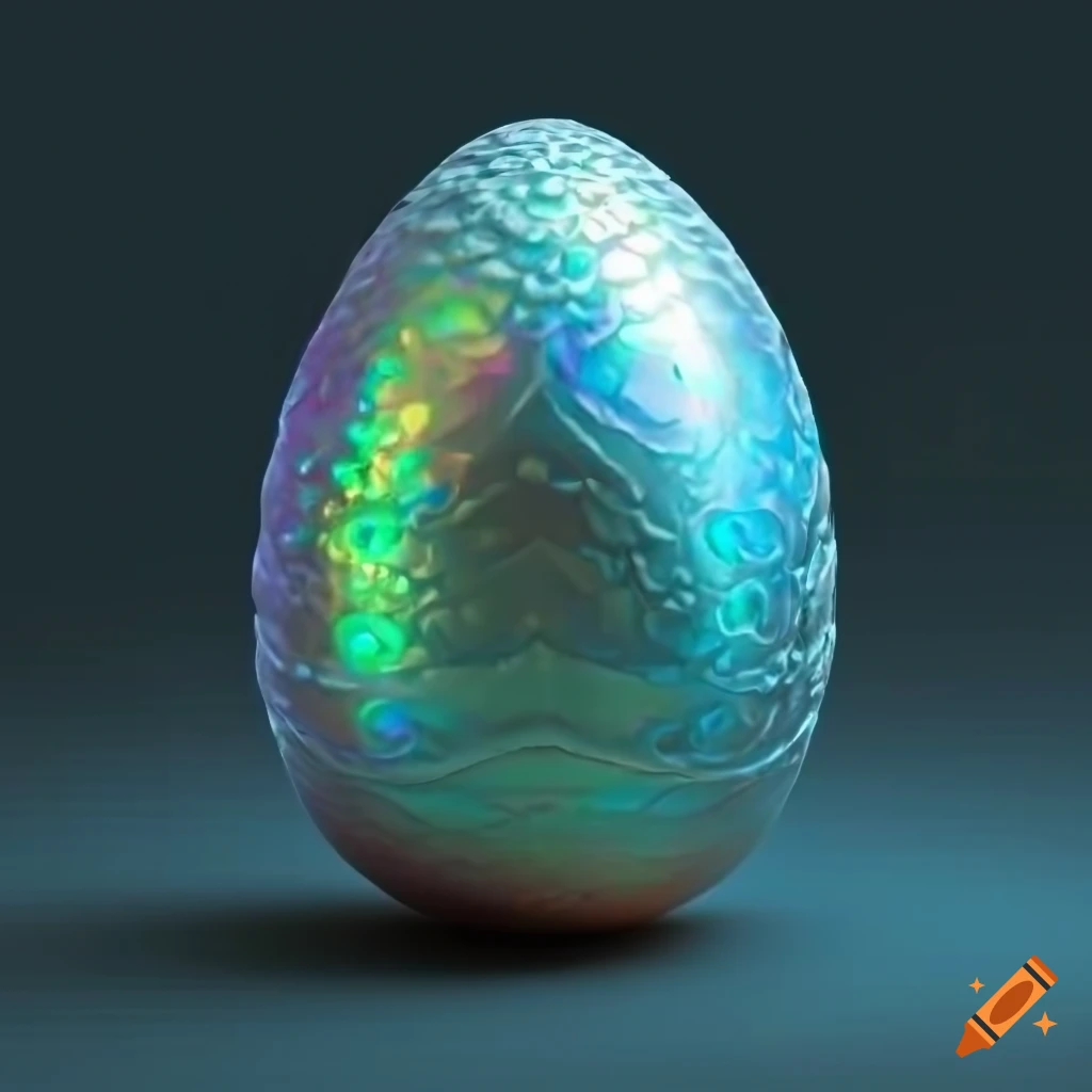 Pale yellow dragon egg with swirls of light blue and gold on Craiyon