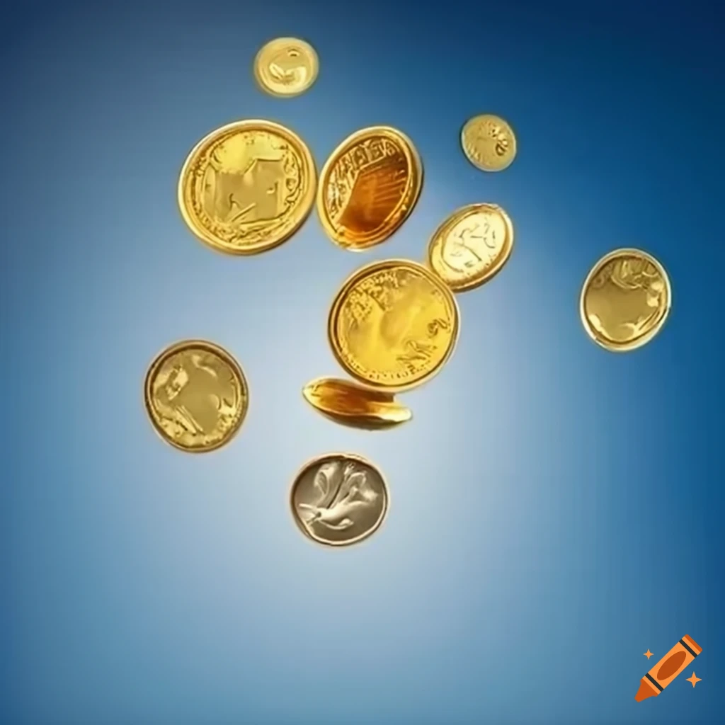 Coins falling from the sky on Craiyon