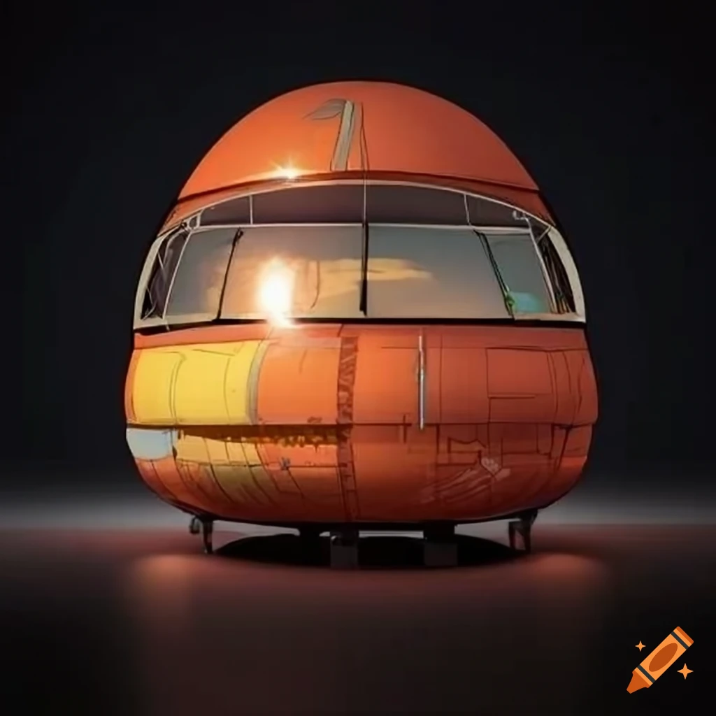 Technical drawing of a japanese retro futuristic camper tent on Craiyon