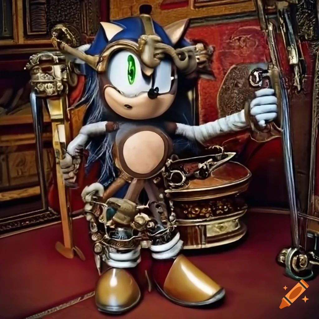 Image of a steampunk version of Sonic the Hedgehog on Craiyon