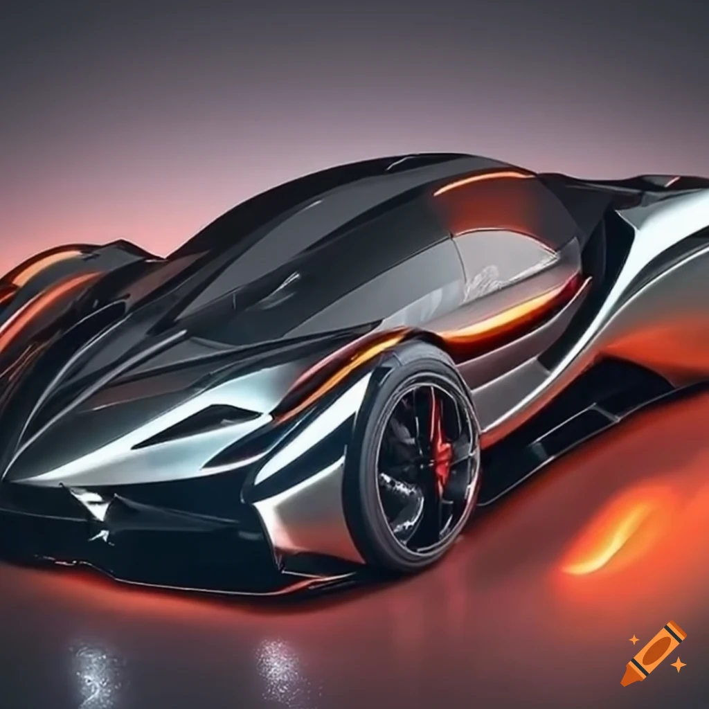 Futuristic hypercar with sleek design on Craiyon