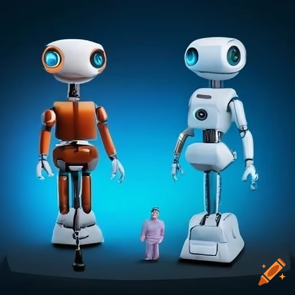 Robots and humans bonding in a classroom on Craiyon