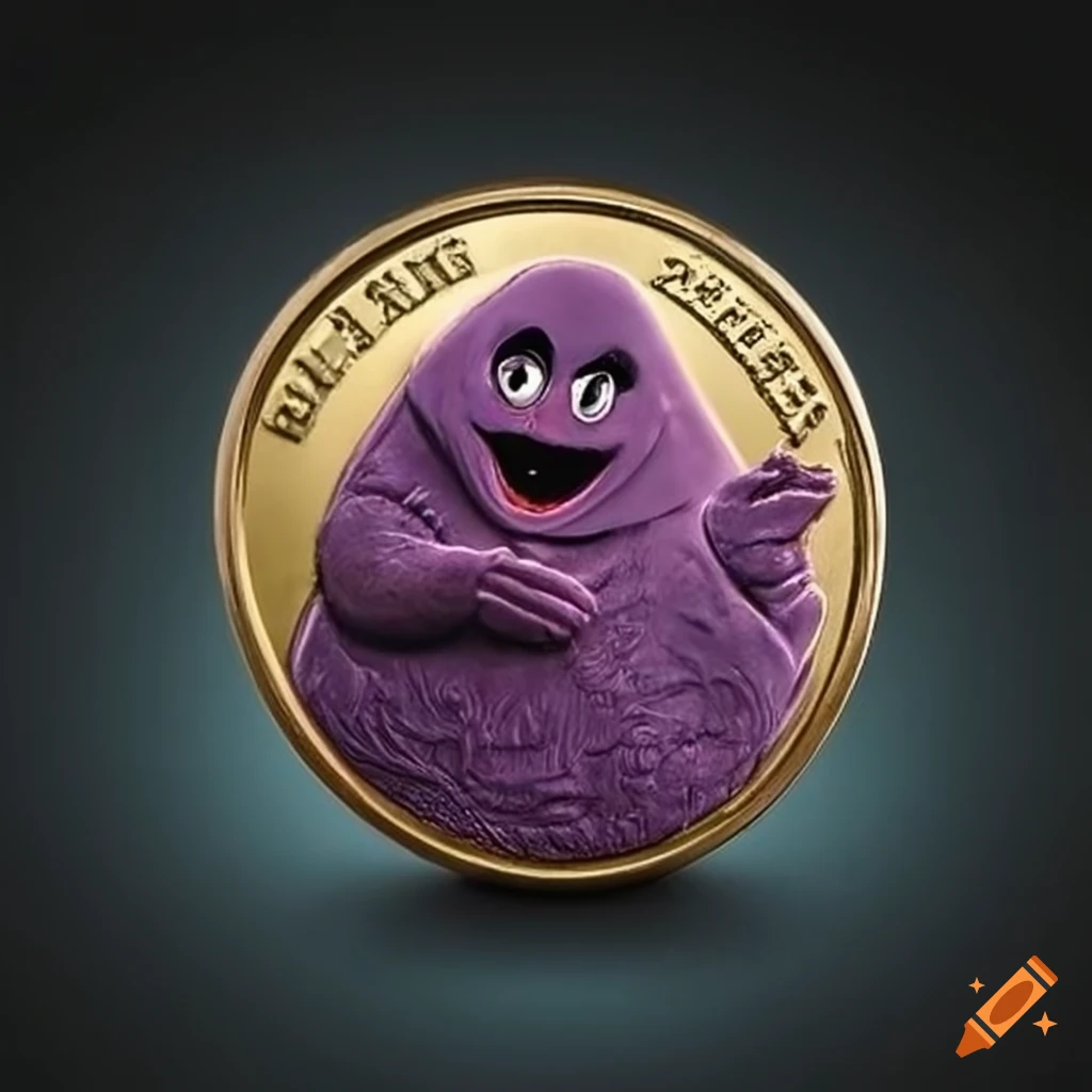 Collectible coin with grimace from macdonald's