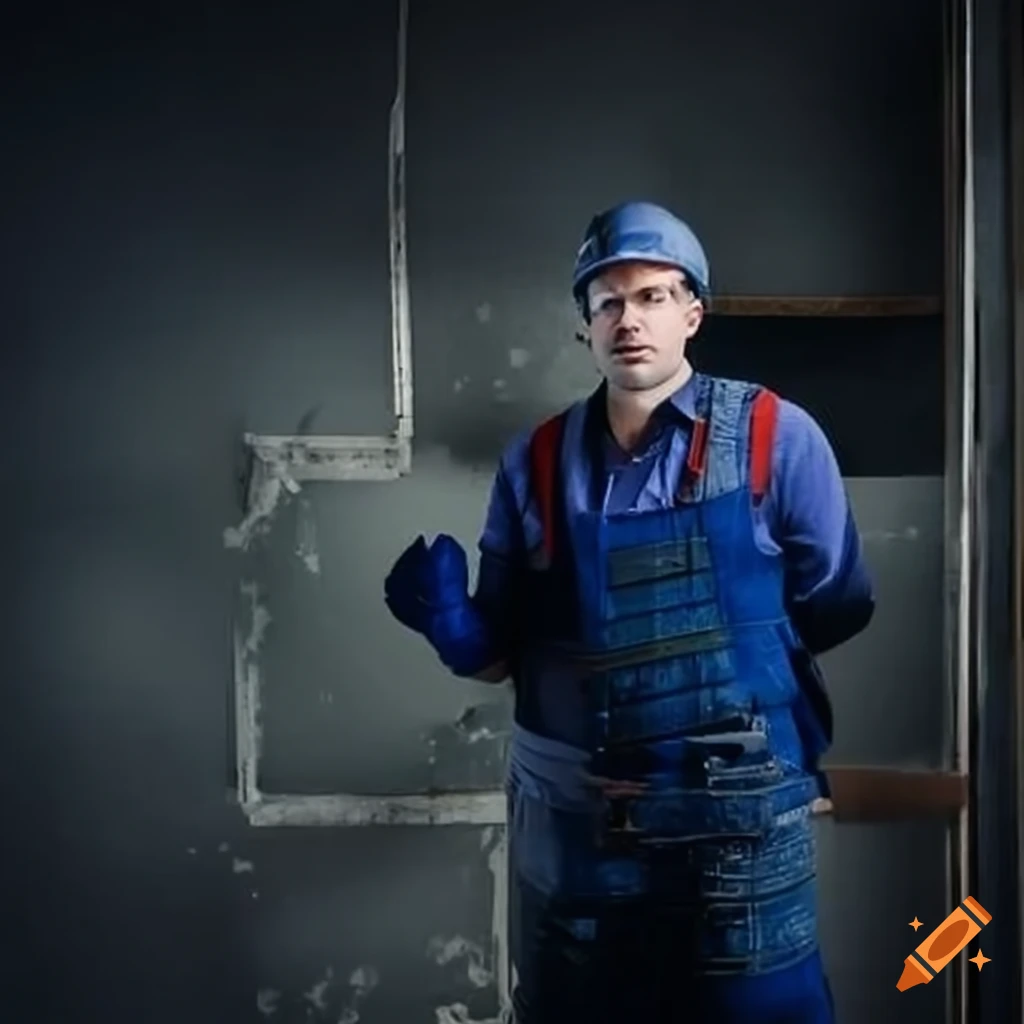 Professional plumber working on building renovation on Craiyon