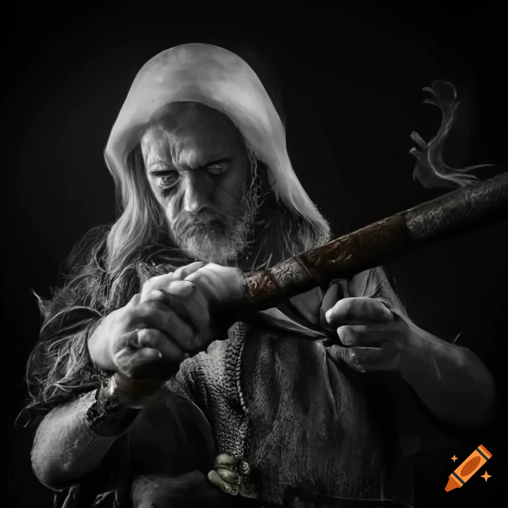 Illustration of a bard with a battleaxe