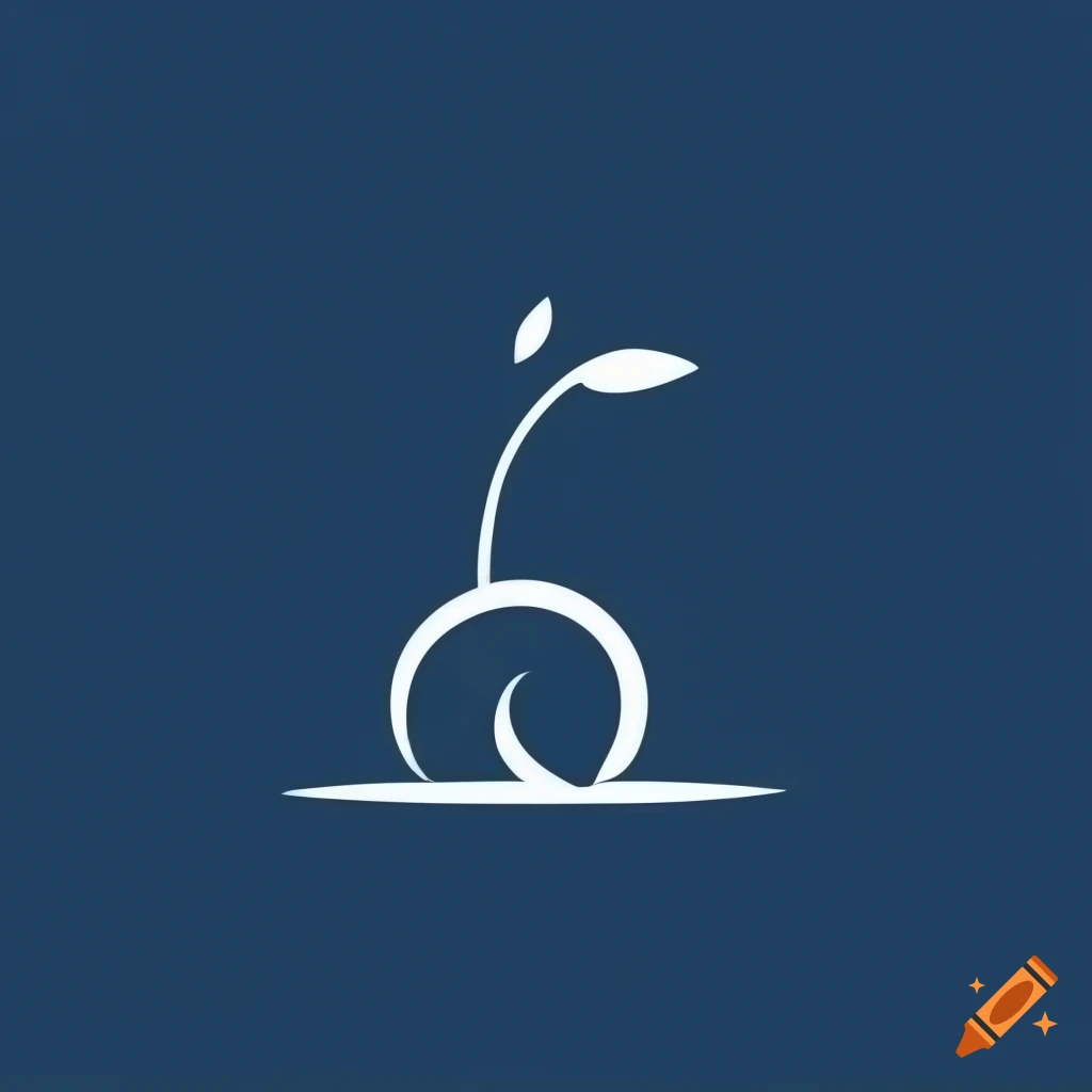 Minimalistic logo with three plant symbols on Craiyon