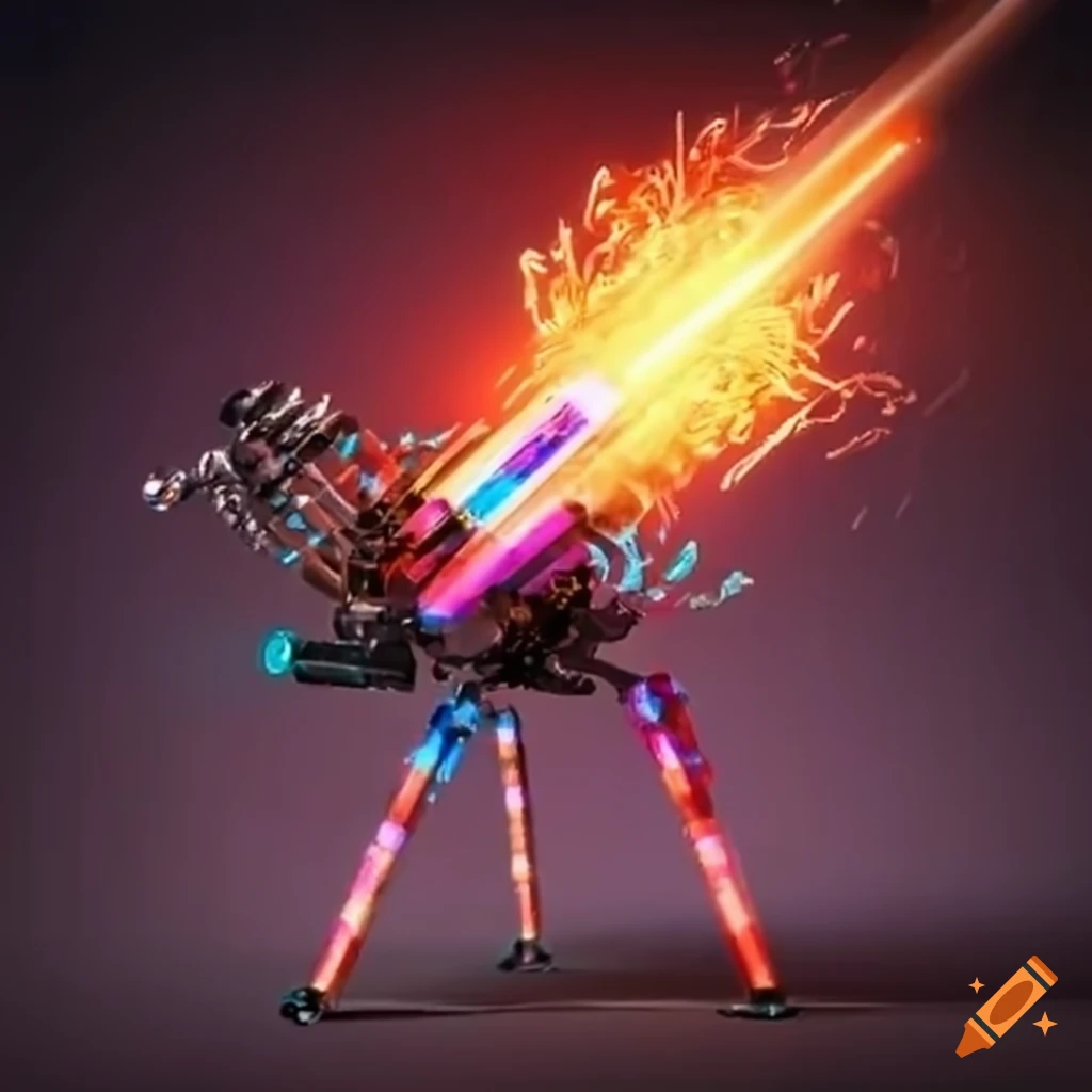 Laser cannon on mechanical spider legs firing on Craiyon