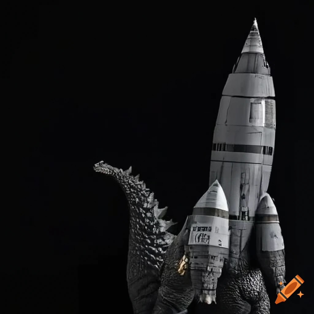Image of godzilla as a rocket ship on Craiyon