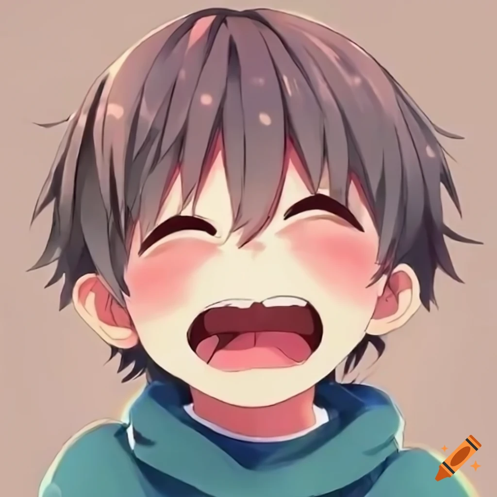 Image of a laughing anime child on Craiyon