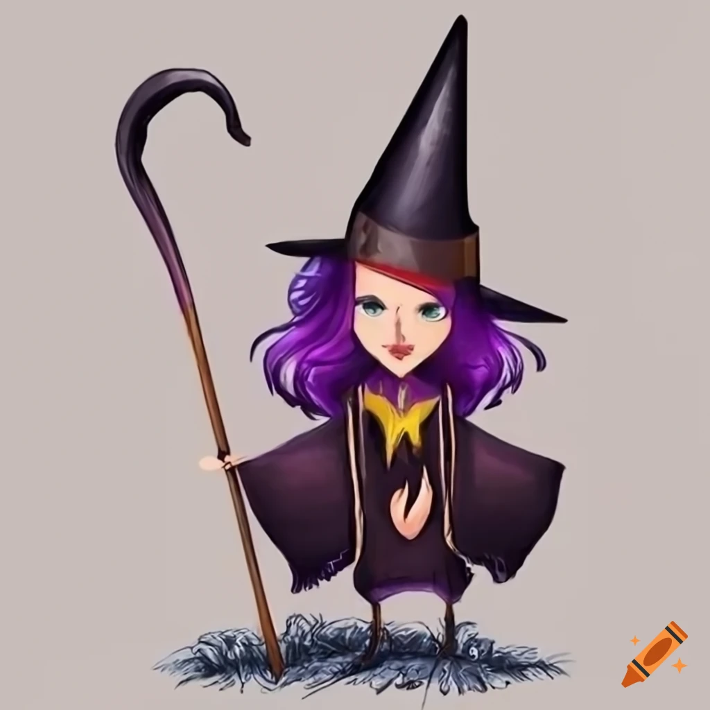 Witch with a pointy hat on Craiyon