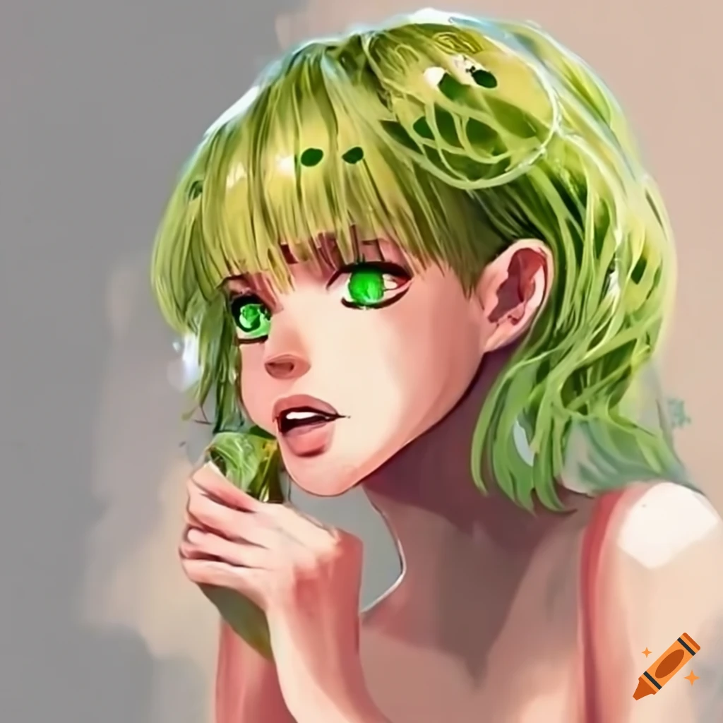 Green witch hat with winding ivy design in cartoon anime style on Craiyon