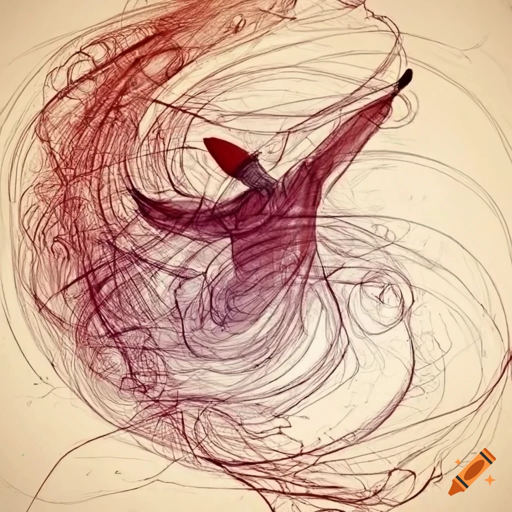 Abstract ink sketch of a swirling dance inspired by sufi rumi on Craiyon