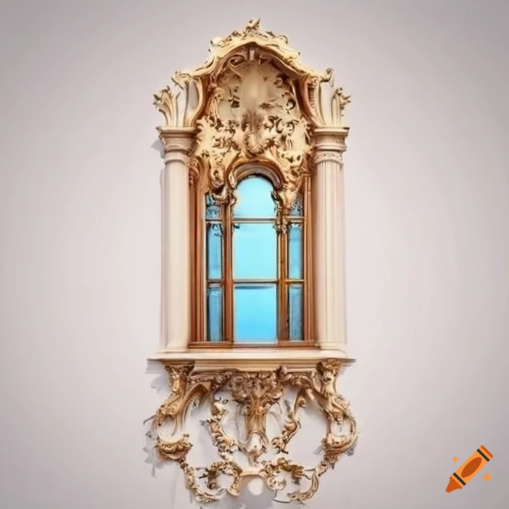 Rococo interior with a grand staircase and altar