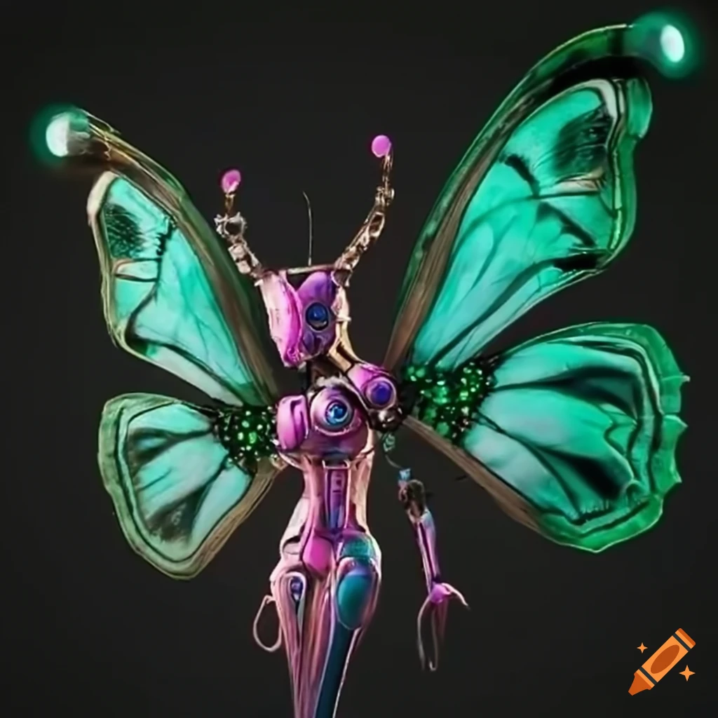 Robot butterfly wings on Craiyon
