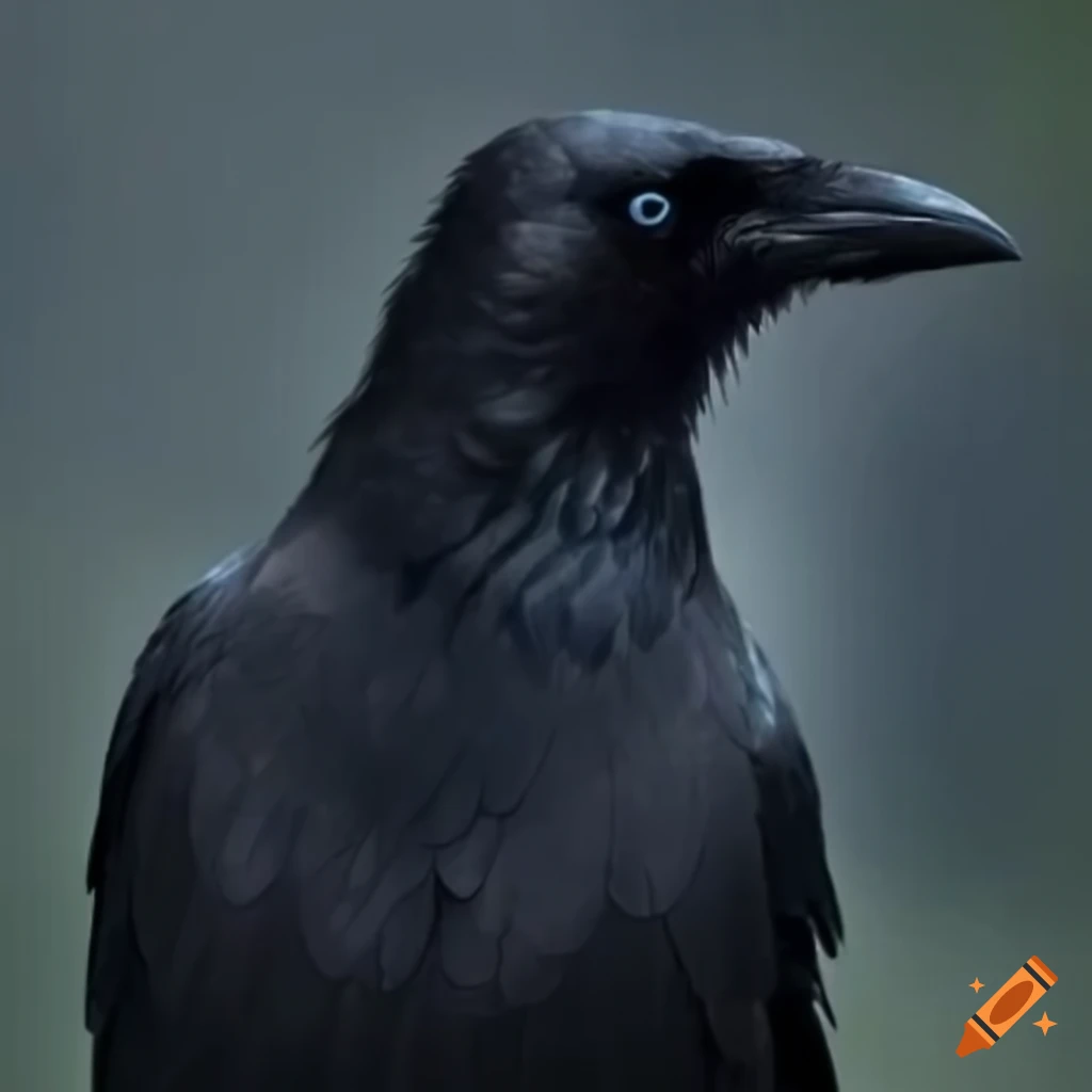 Artistic representation of a crow with Sharingan eye on Craiyon