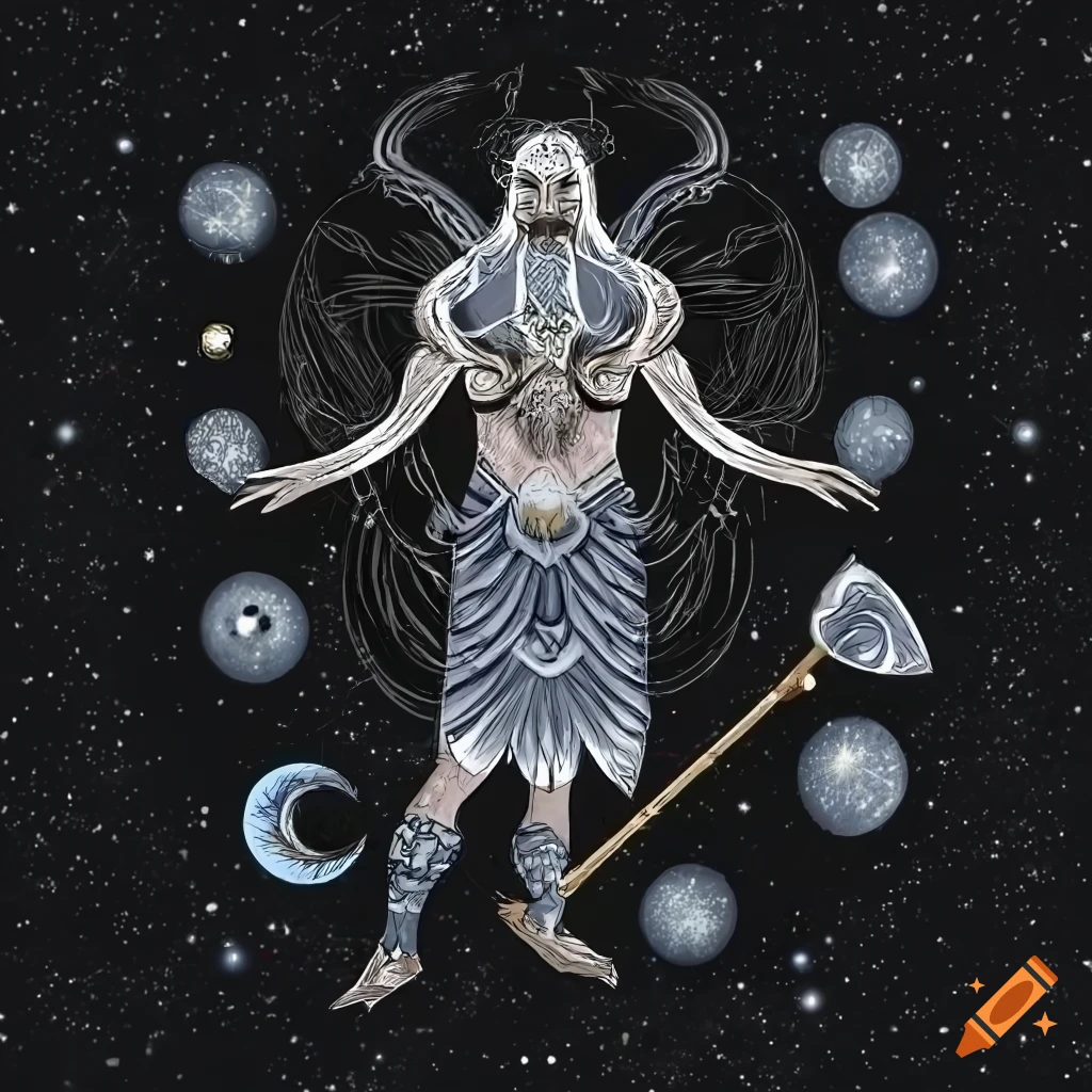 Illustration of Yarikh, the Canaanite god of the moon on Craiyon