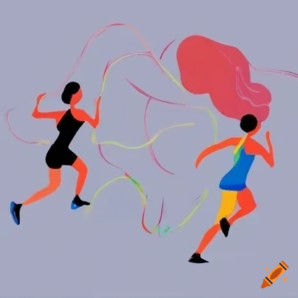 Image of a person navigating an x-run course on Craiyon