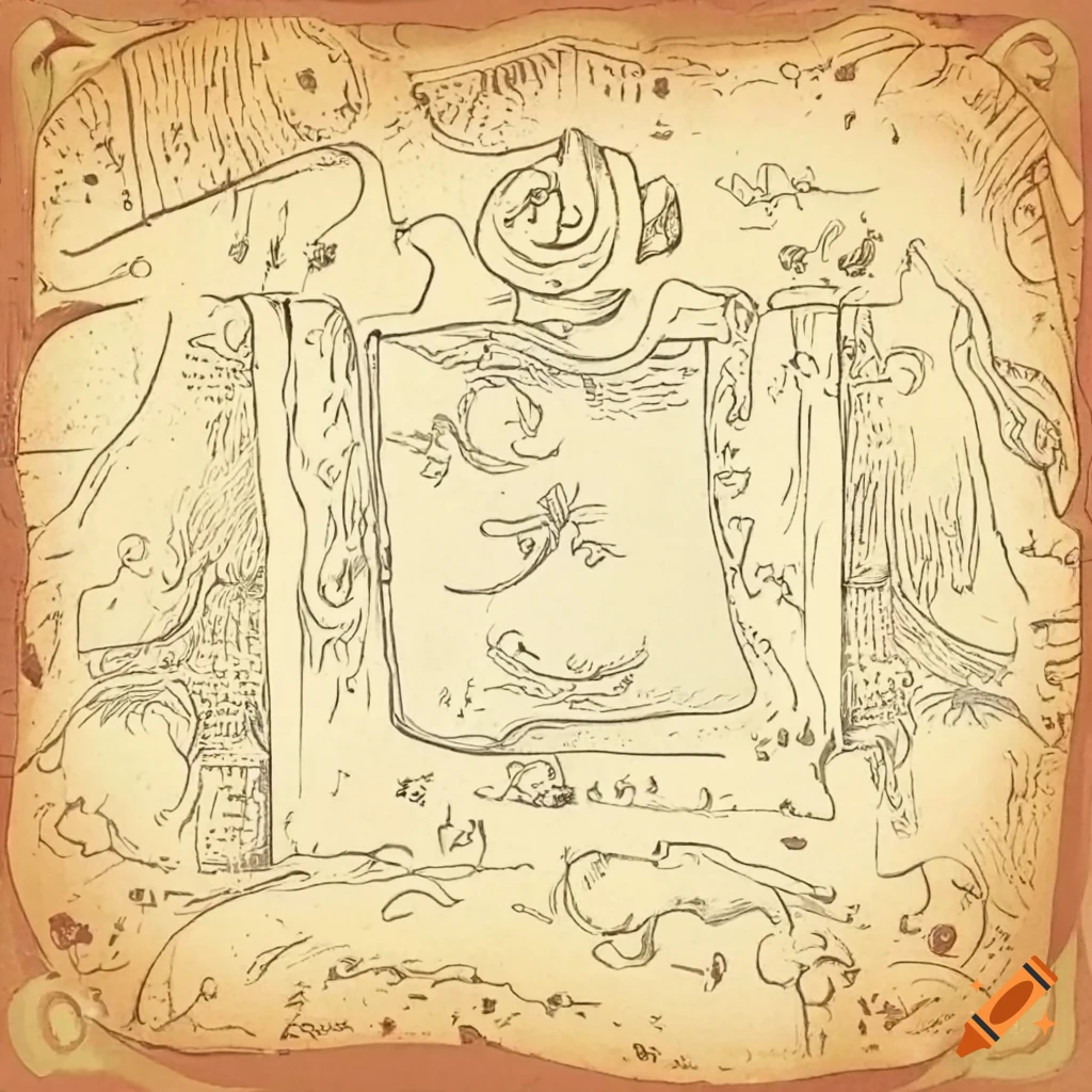 Vintage diagram of a magic spell