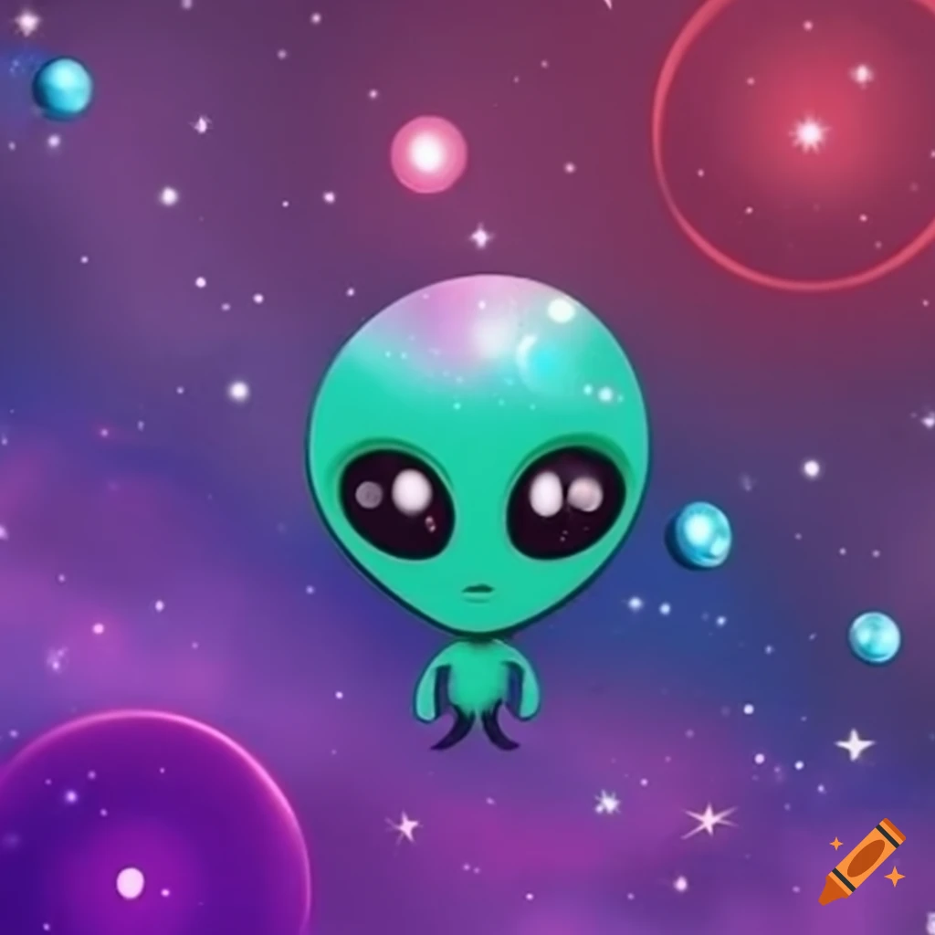 Colorful bubbles in an alien galaxy on Craiyon