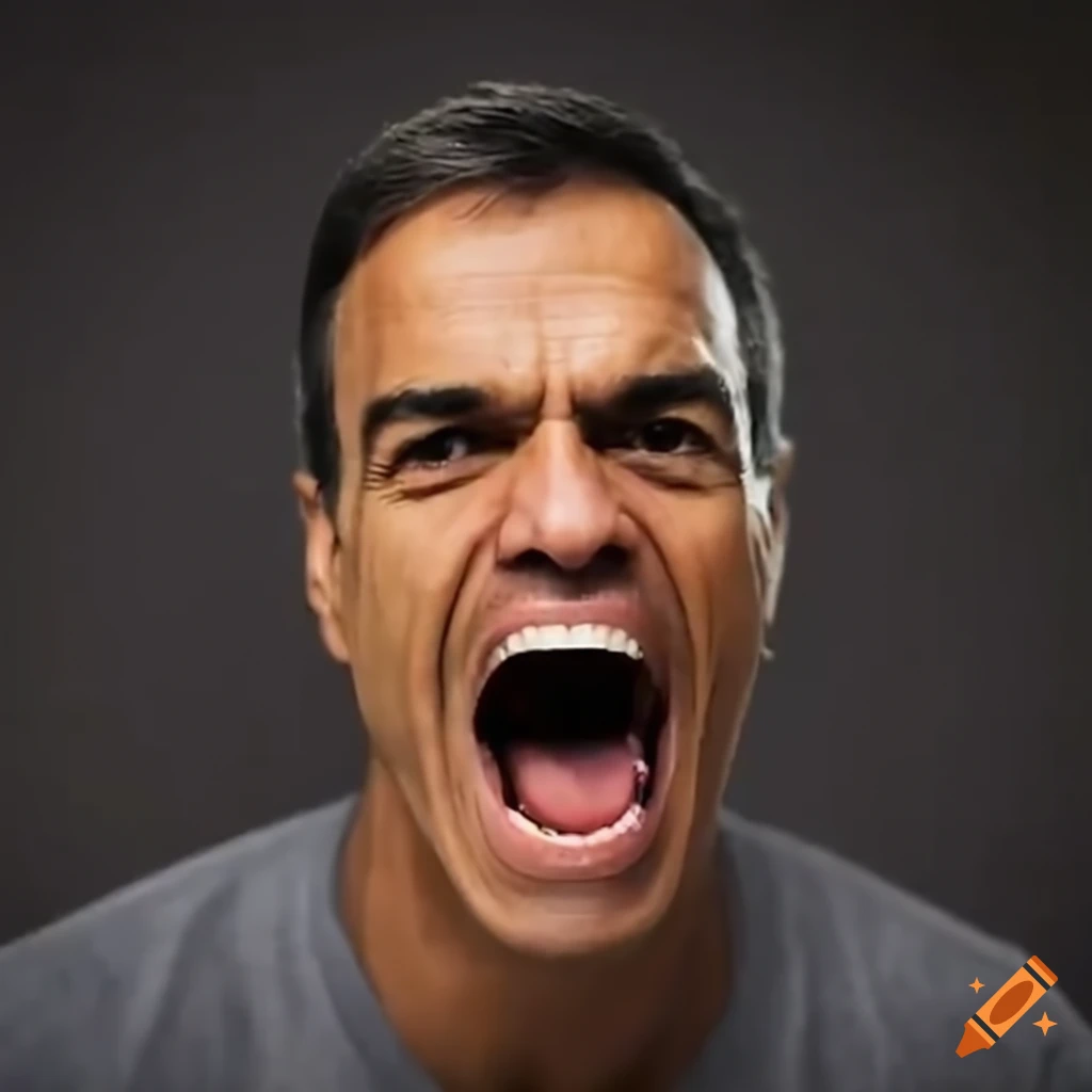 Pedro sanchez with a shocked expression