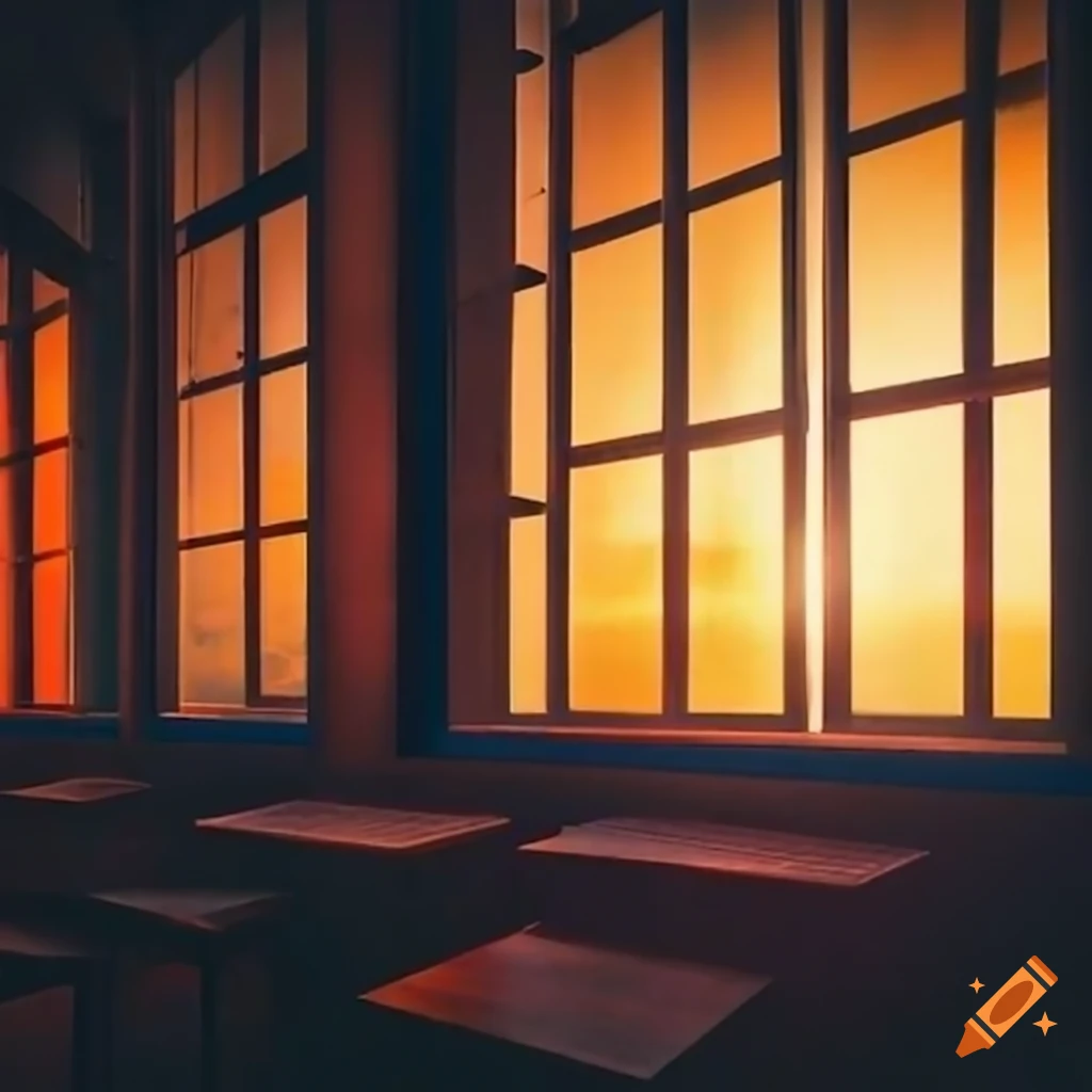 Anime Classroom Window Background