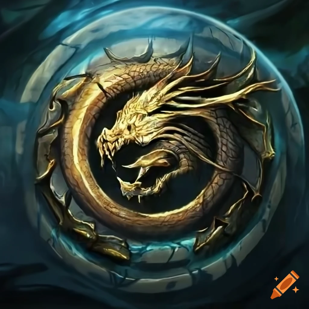 Ice dragon on a coin on Craiyon