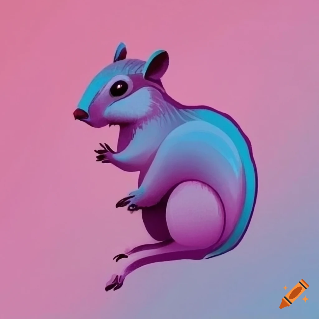 Colorful squirrel tattoo with transgender symbolism on Craiyon