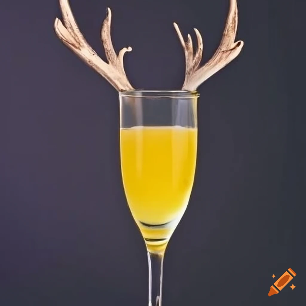 Mimosa cocktail with moose antlers